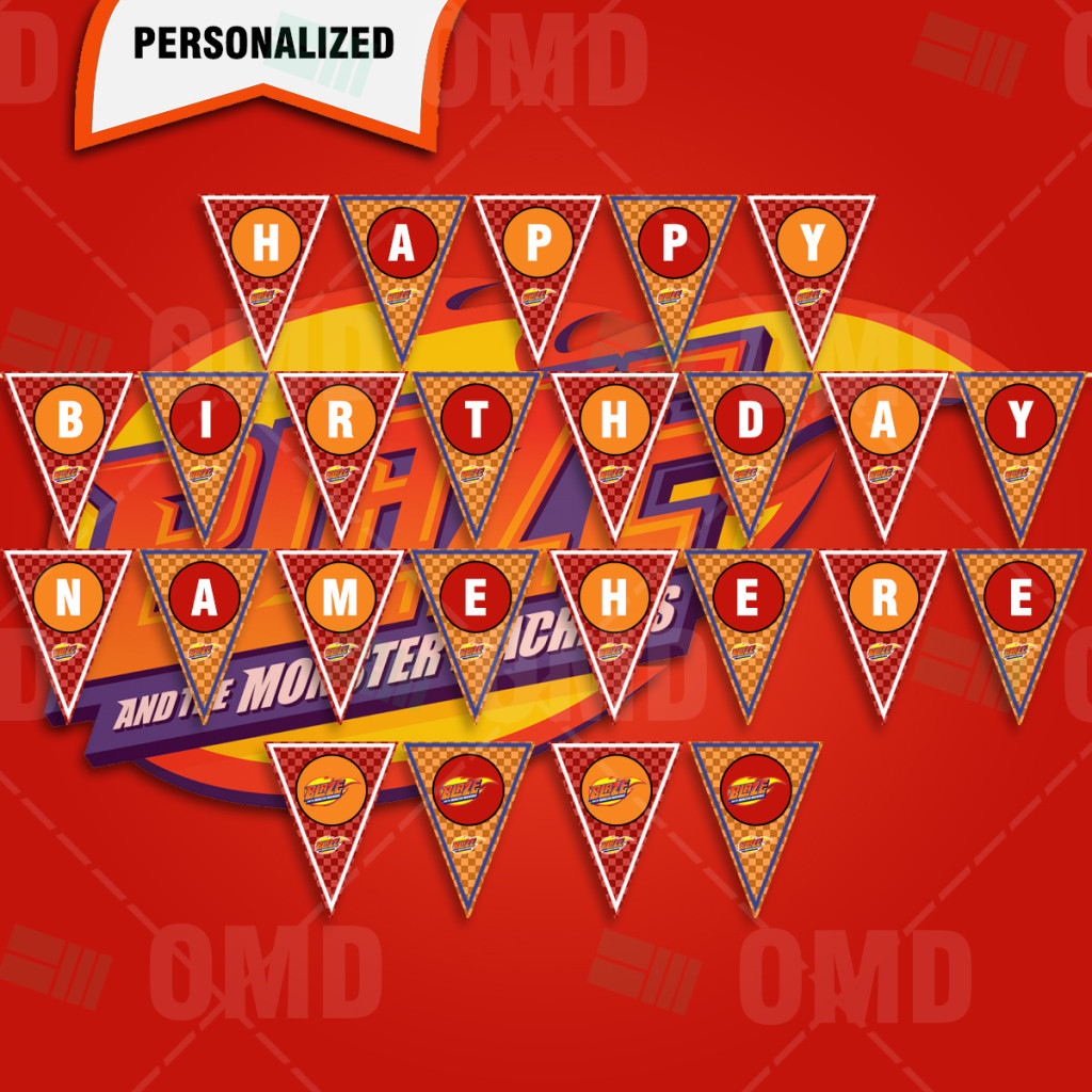 Blaze And The Monster Machines Party Pennant Banner – Cartoon Invites