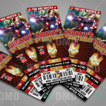 Iron Man Ticket Style Birthday Cartoon Invites – Cartoon Invites