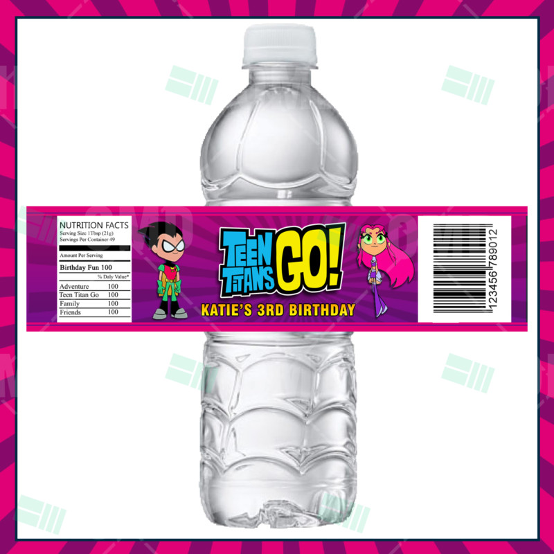Teen Titans Go Cartoon Party Bottle Labels – Cartoon Invites