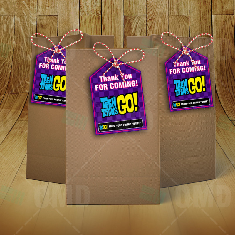 Teen Titans Go Party Favors Bag Tags – Cartoon Invites