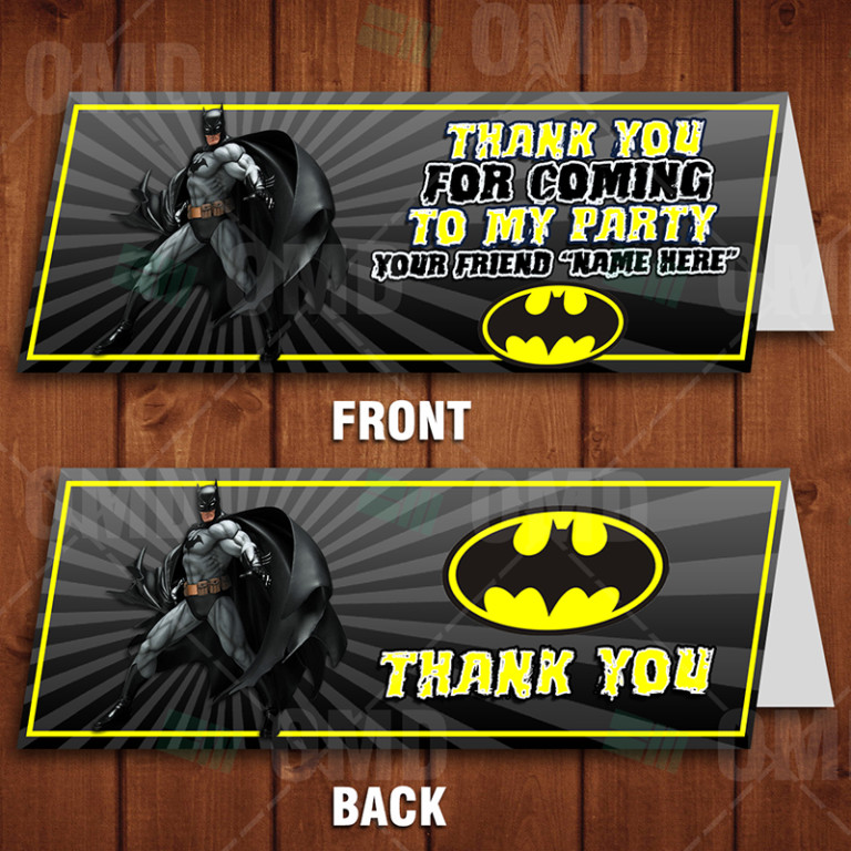 Batman Party Favors Bag Tags – Cartoon Invites