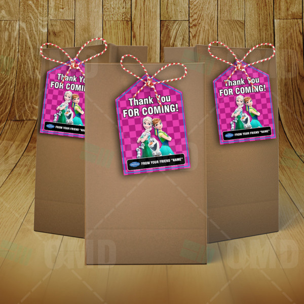 Frozen Party Favors Bag Tags – Cartoon Invites