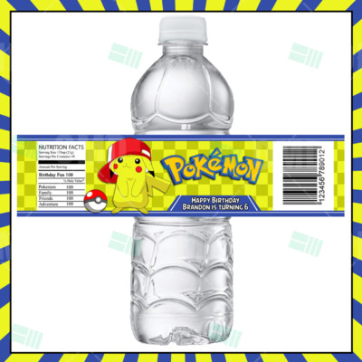 Pokemon Cartoon Party Bottle Labels – Cartoon Invites