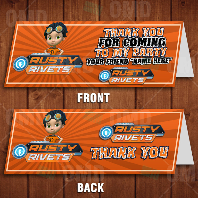 Rusty Rivets Birthday Party Capri Sun Labels – Cartoon Invites