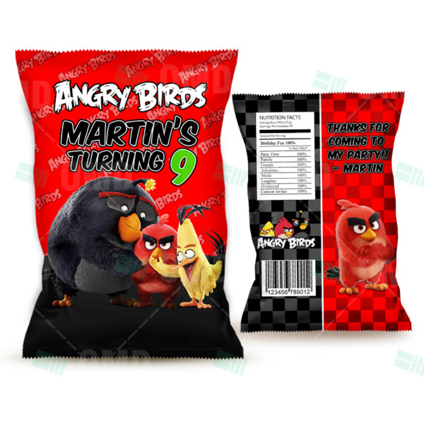 Angry Birds Cartoon Party Potato Chip bags – Cartoon Invites
