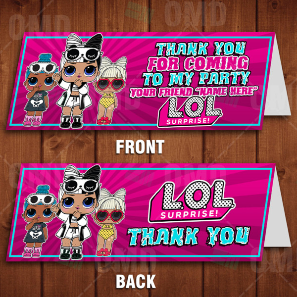 LOL Surprise Dolls Cartoon Party Bottle Labels – Cartoon Invites