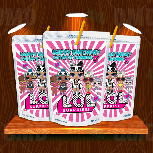 LOL Surprise Dolls Cartoon Party Bottle Labels – Cartoon Invites
