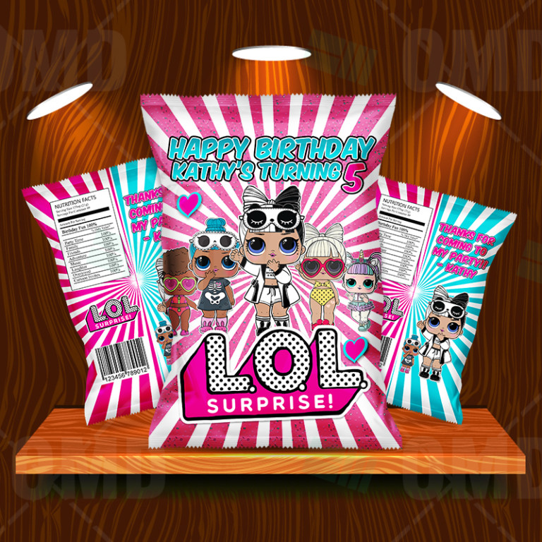 LOL Surprise Dolls Cartoon Party Potato Chip Bags – Cartoon Invites