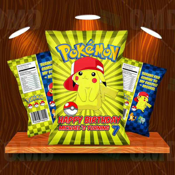 Pokemon Cartoon Party Potato Chip Bags – Cartoon Invites