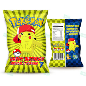 Pokemon Cartoon Party Potato Chip Bags – Cartoon Invites