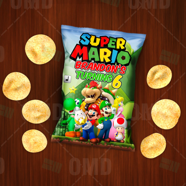 Super Mario Bros Cartoon Party Potato Chip Bags – Cartoon Invites