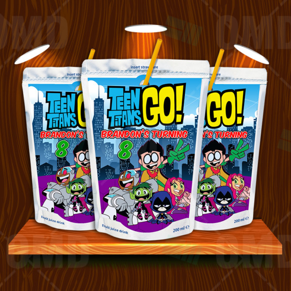 Teen Titans Go Birthday Party Capri Sun Labels – Cartoon Invites