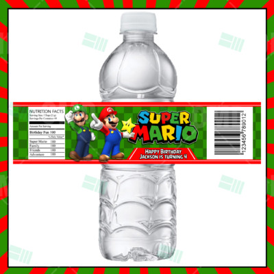 Super Mario Brothers Party Favors Bag Tags – Cartoon Invites