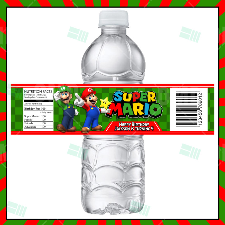 Super Mario Bros Cartoon Party Rice Krispies Treat Wrappers – Cartoon ...