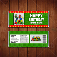 Super Mario Brothers Custom Candy Bar Wrappers – Cartoon Invites