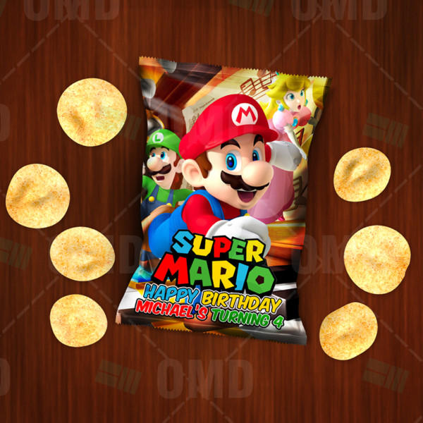 Super Mario Brothers Cartoon Party Potato Chip Bags – Cartoon Invites