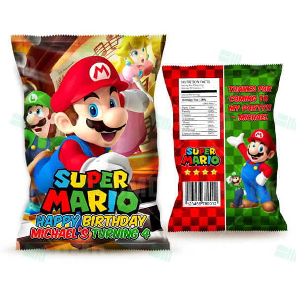 Super Mario Brothers Cartoon Party Potato Chip Bags – Cartoon Invites