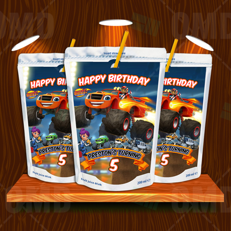 Blaze And The Monster Machines Birthday Party Capri Sun Labels ...