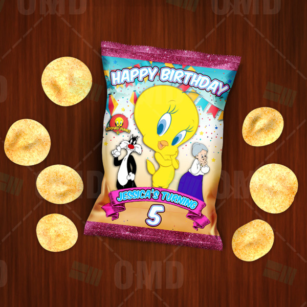 Tweety Bird Cartoon Party Bag Toppers – Cartoon Invites