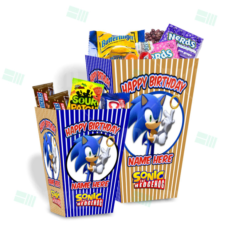 Sonic The Hedgehog Cartoon Party Popcorn Boxes – Cartoon Invites