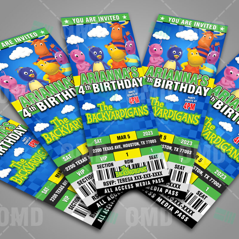 The Backyardigans Ticket Style Birthday Cartoon Invites – Cartoon Invites