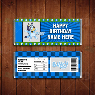 Bluey Custom Candy Bar Wrappers – Cartoon Invites