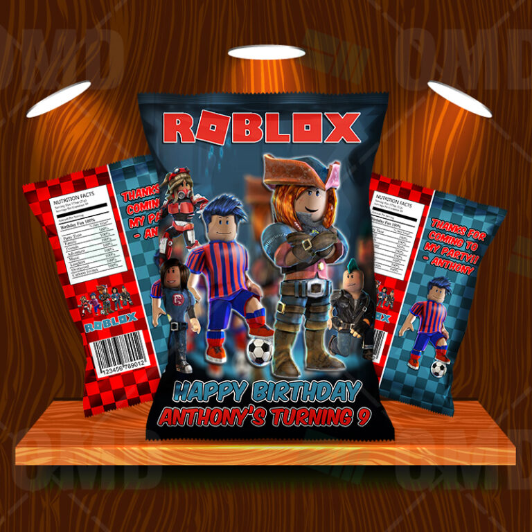 Roblox Birthday Party Potato Chip Bags – Cartoon Invites