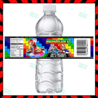 Mario Kart Video Game Party Bottle Labels – Cartoon Invites